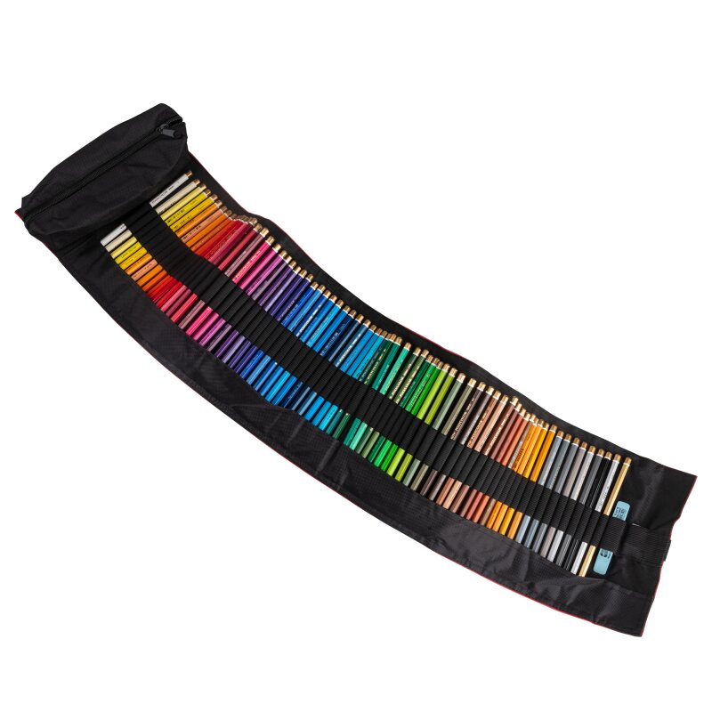 Polycolor- Stiftetasche inkl. Faulenzer rot / schwarz - gefüllt mit 7