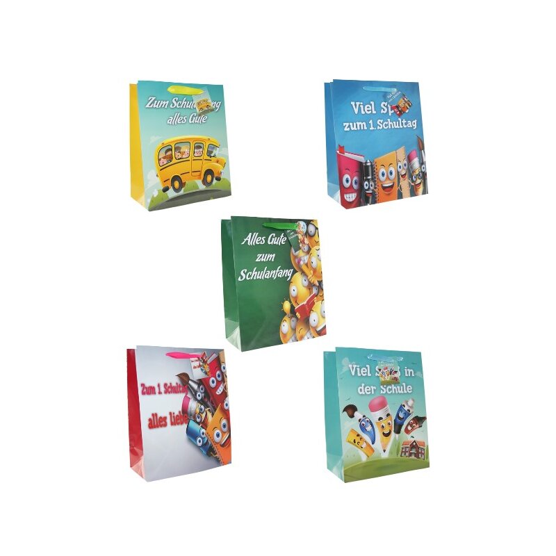 Geschenktüte - Geschenktasche " Schulanfang " Large- 32,5 x 26 x 13 c