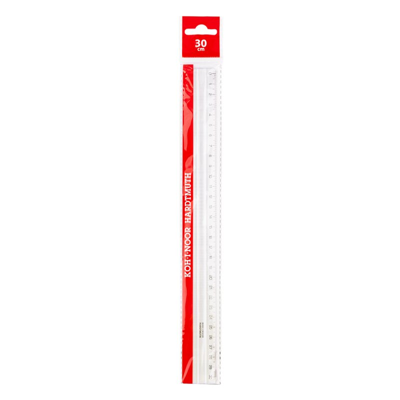 Lineal - Kunststofflineal 30 cm - Transparent, Polybeutel mit Euroloc